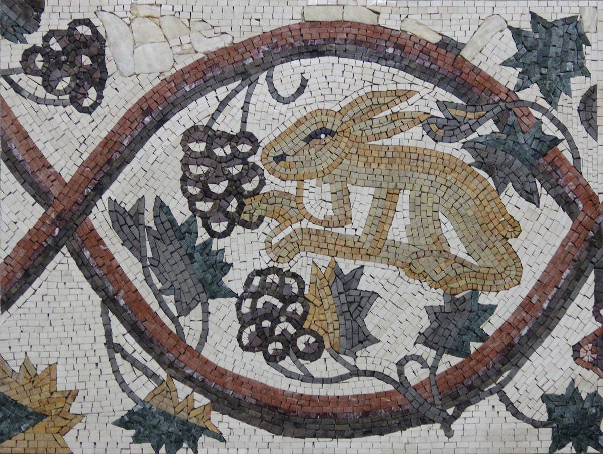 WALL Craft Rabbit Mural 32x24 Tile Wall Marble - Etsy