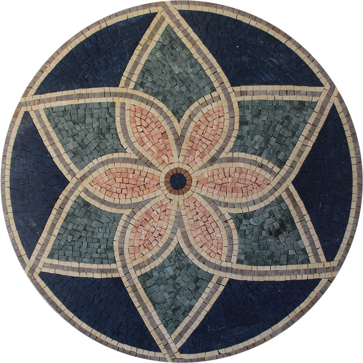 WALL Round Motif FLOWER Garden Patio 30 Marble Mosaic MD1301 - Etsy