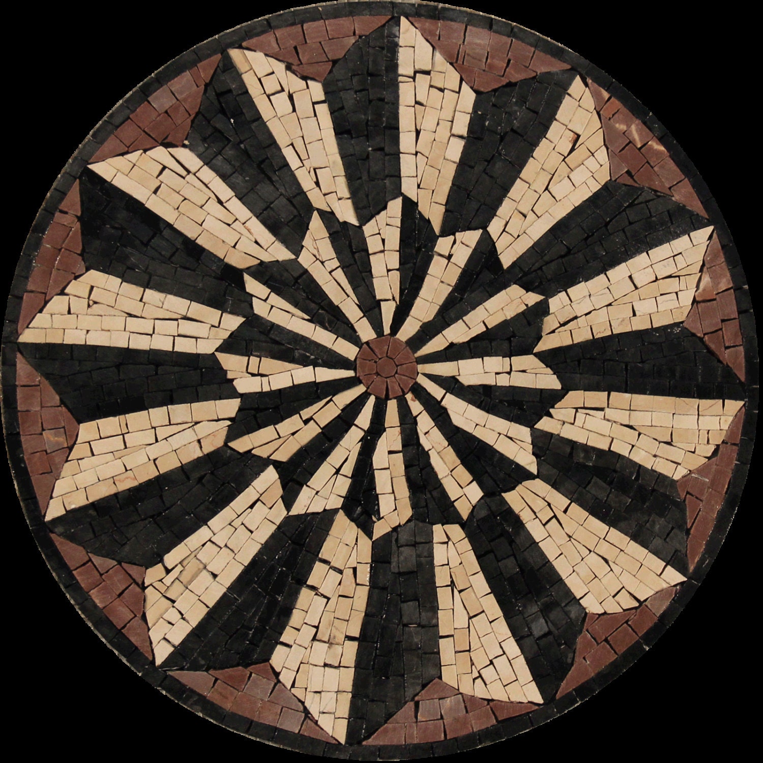 Abstract Round Design Handmade Mural Art Decor Marble Mosaic - Etsy