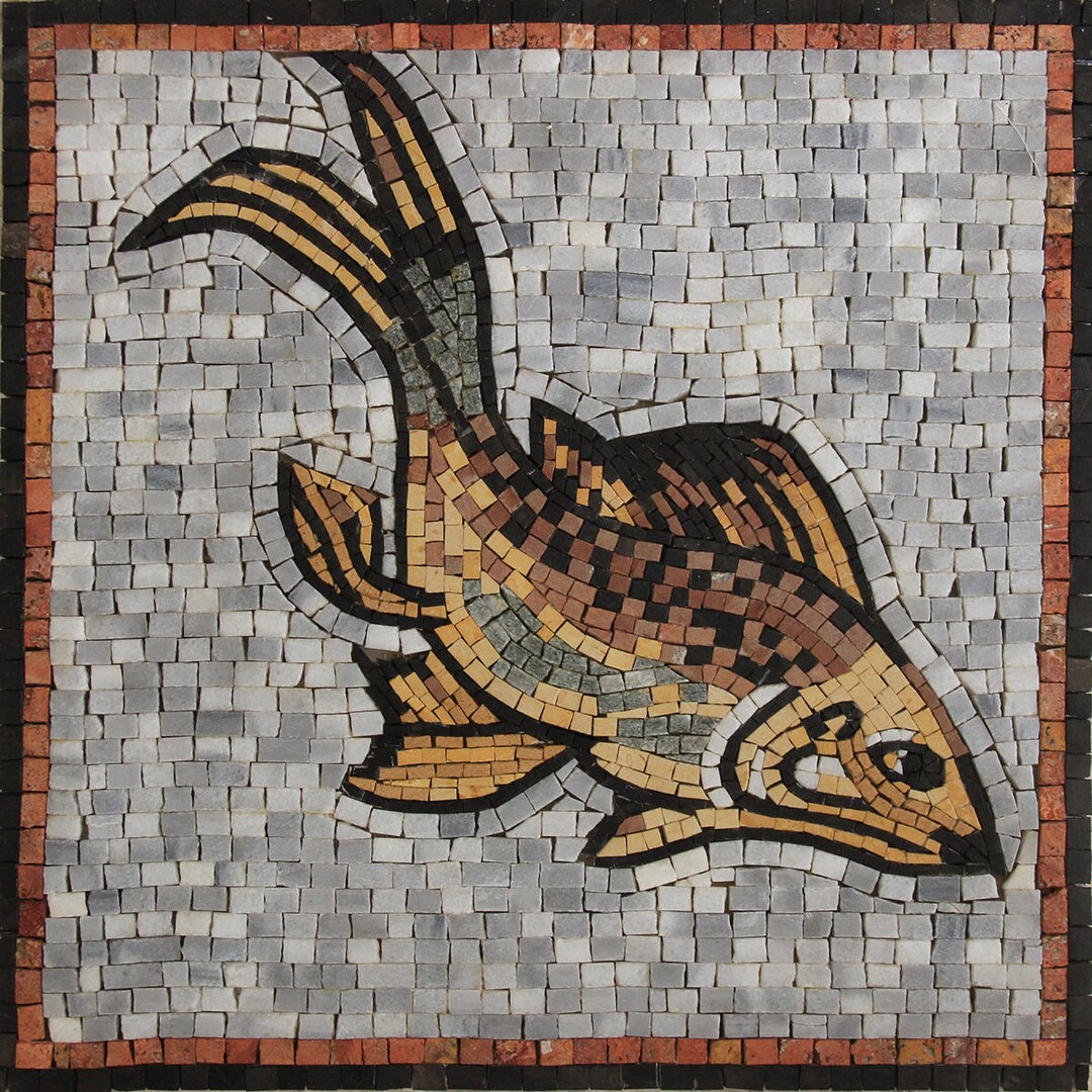 Fish 18"x18" Swimming Pool Indoor Outdoor Decor Marble Mosaic AN128 - Etsy