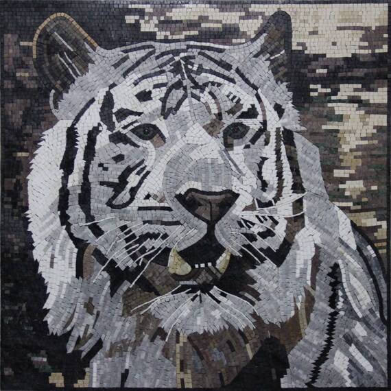 TIGER White 46x46 Indoor Outdoor Niche Wall Art - Etsy