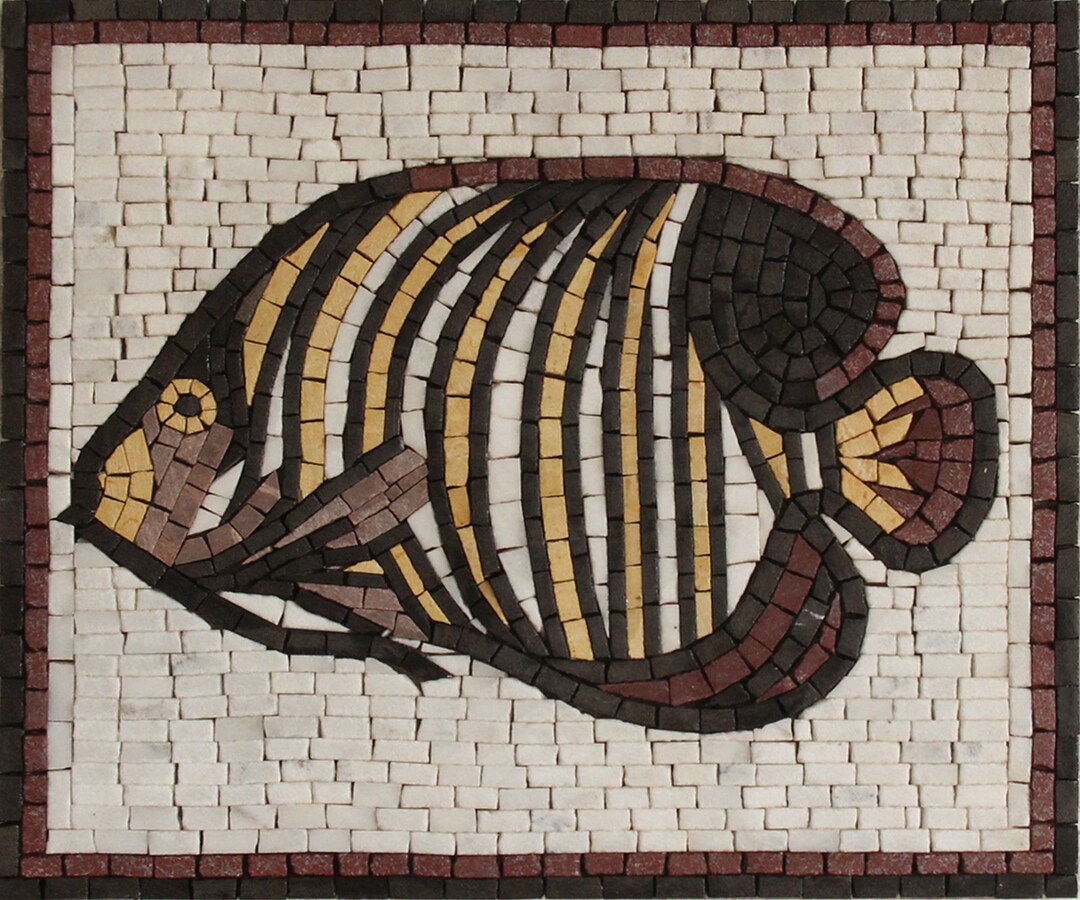 Collectible 14"x12" IMAGE Fish Marble Mosaic AN173 - Etsy