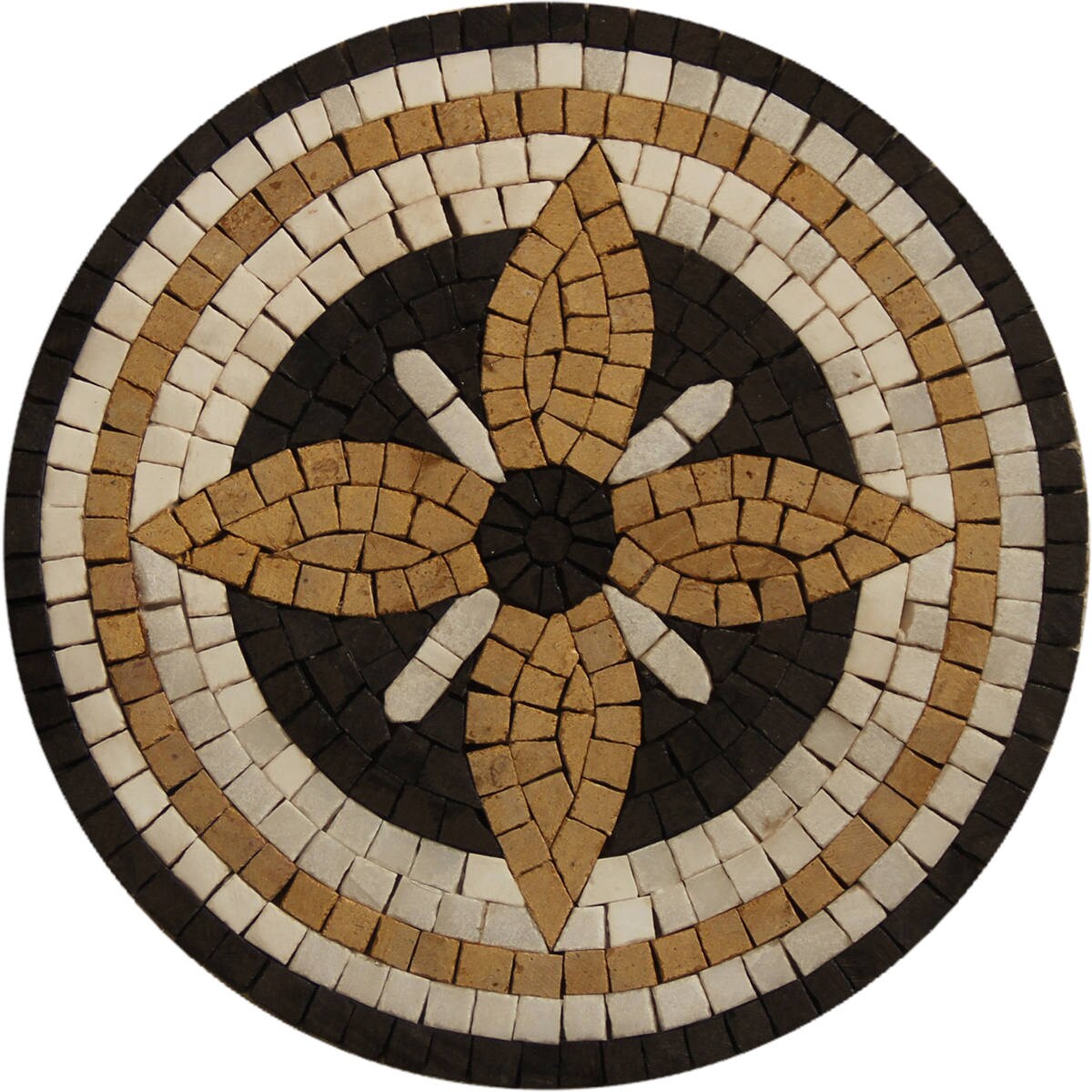 Round Flower Motif Handcrafted Tile 10" Marble Mosaic IN448 - Etsy