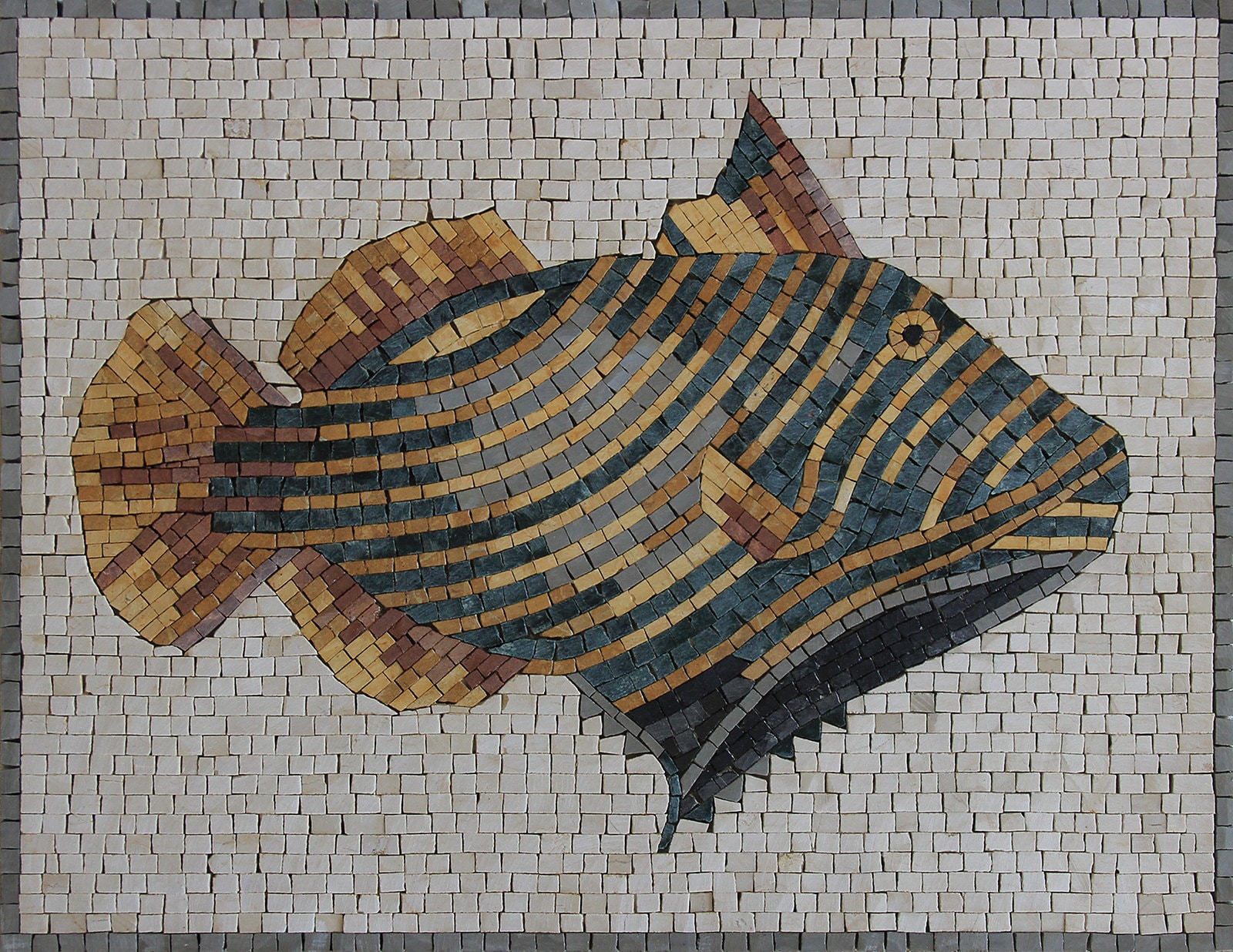 SEA LIFE Fish Wall Mural Art Tile Stone 26x20 Marble Mosaic AN551 - Etsy