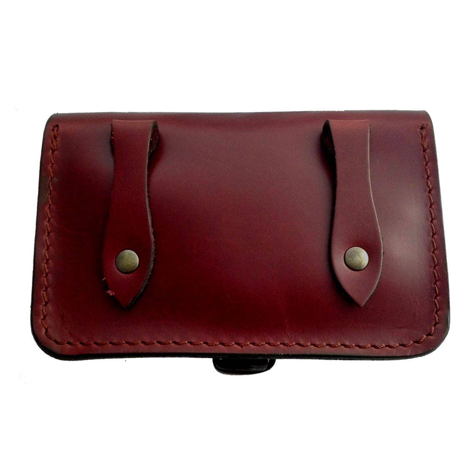 EL BURRO Fuerte Leather Leather Beltbag Belt Bag Belly Bag Bordo Red ...
