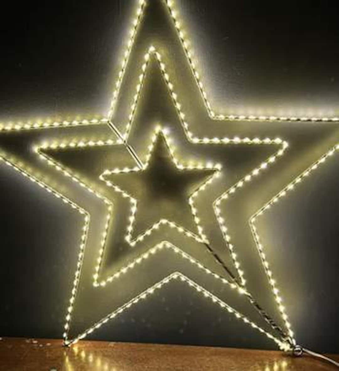 22” LED 3D Star Christmas Lights Warm White - Etsy
