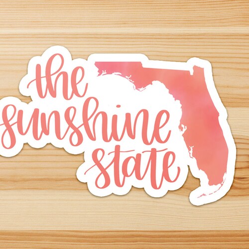 Florida Sticker Tropical Floral State Sticker Hydroflask - Etsy