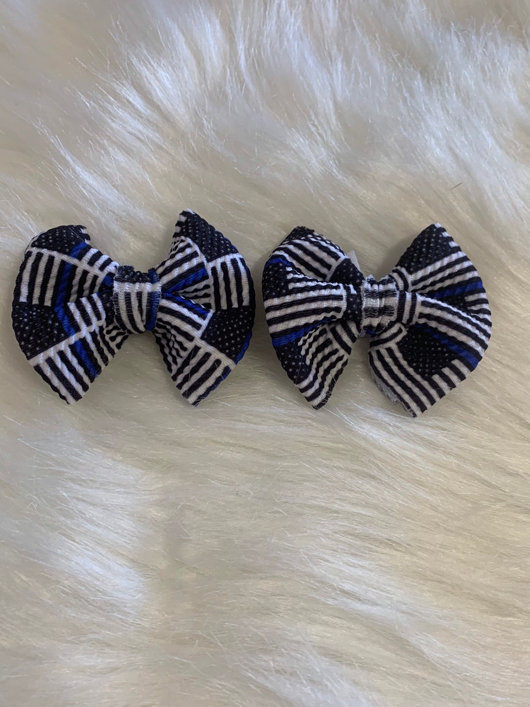 Thin Blue Line Pigtails Back the Blue Bows - Etsy