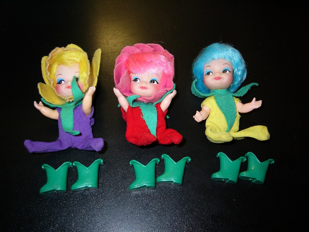 Vintage Remco "finger Ding Flowers" Flower Power Dolls 3 Doll Lot - Etsy