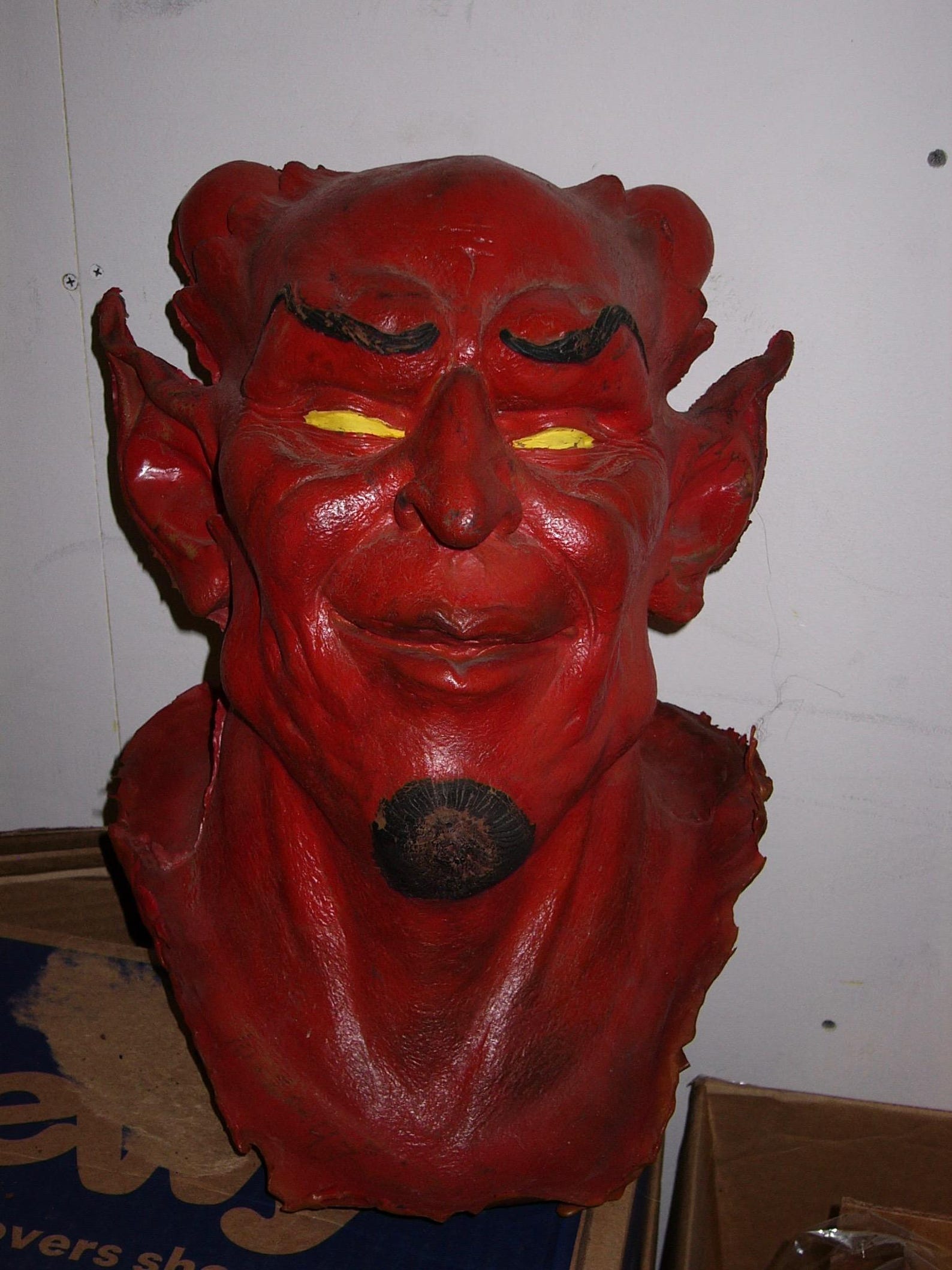 Vintage Collectible "red Devil" Foam Display Bust - Etsy