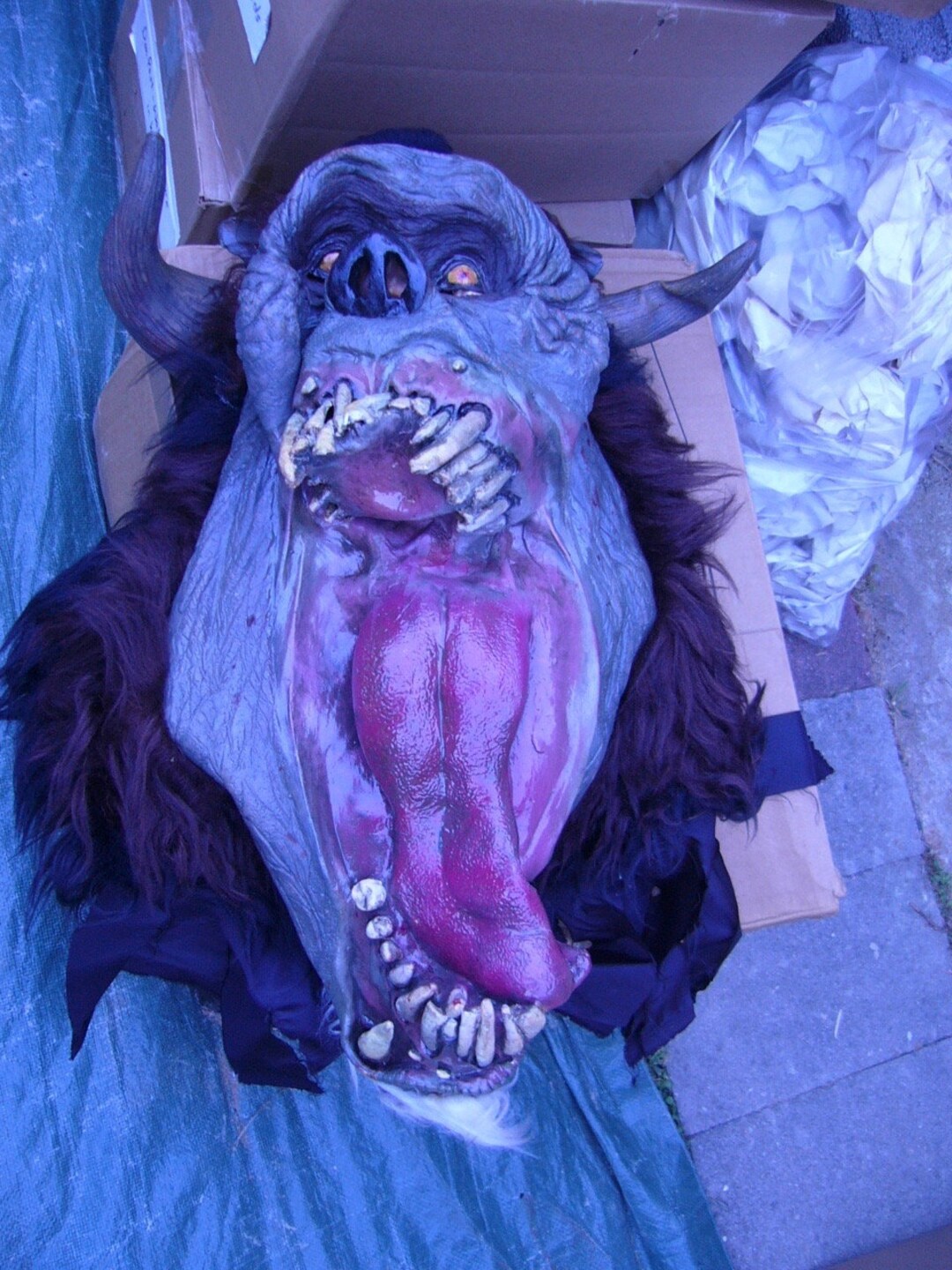 Vintage Collectible "werewolf Demon" Oversize Halloween Display Mask ...