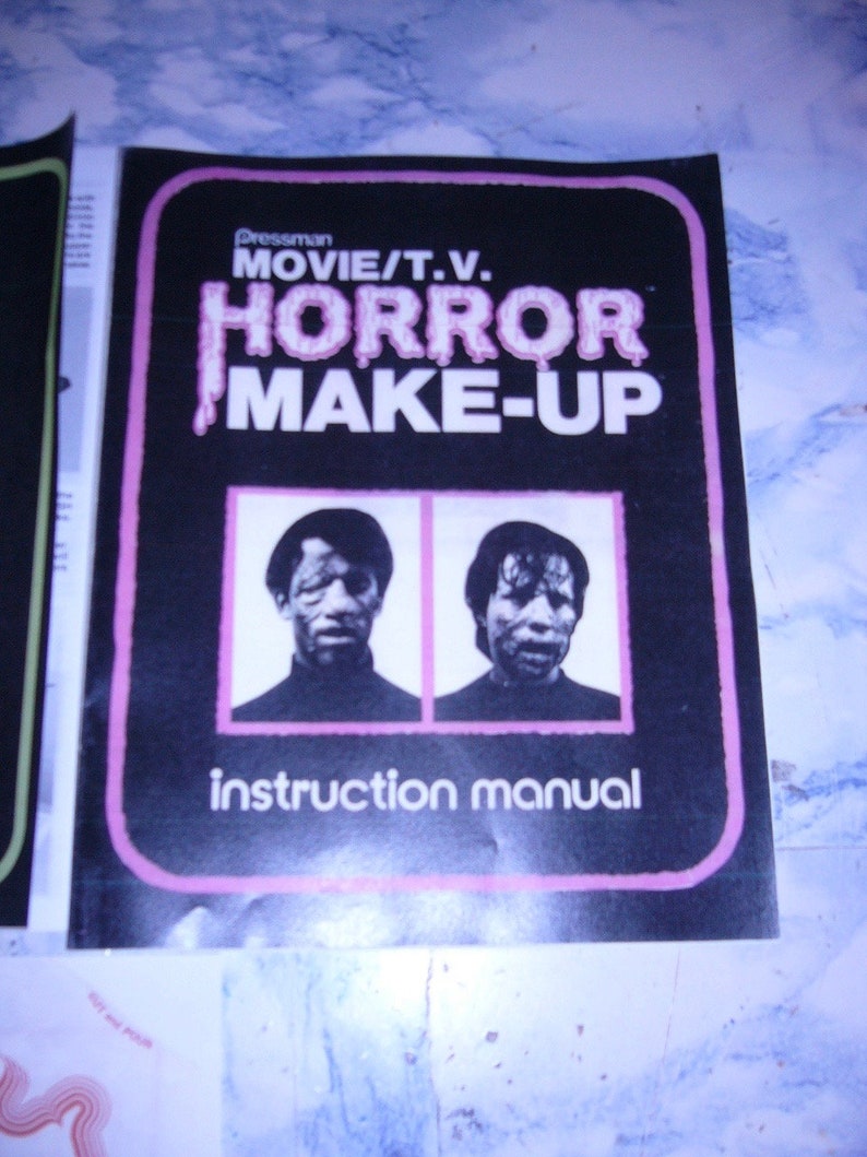 Pressman Monster Make-up Kit Toys Repro Instructions & Flex Flesh Bags ...