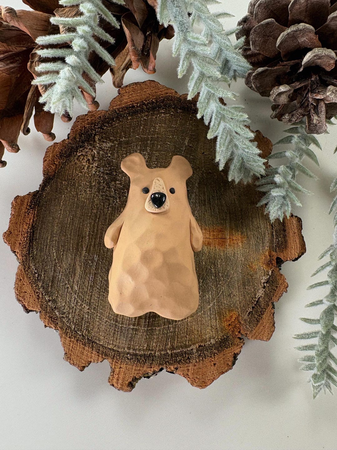 Clay Bear Magnet - Brown Bear Fridge Magnet - Clay Refrigerator Magnet ...