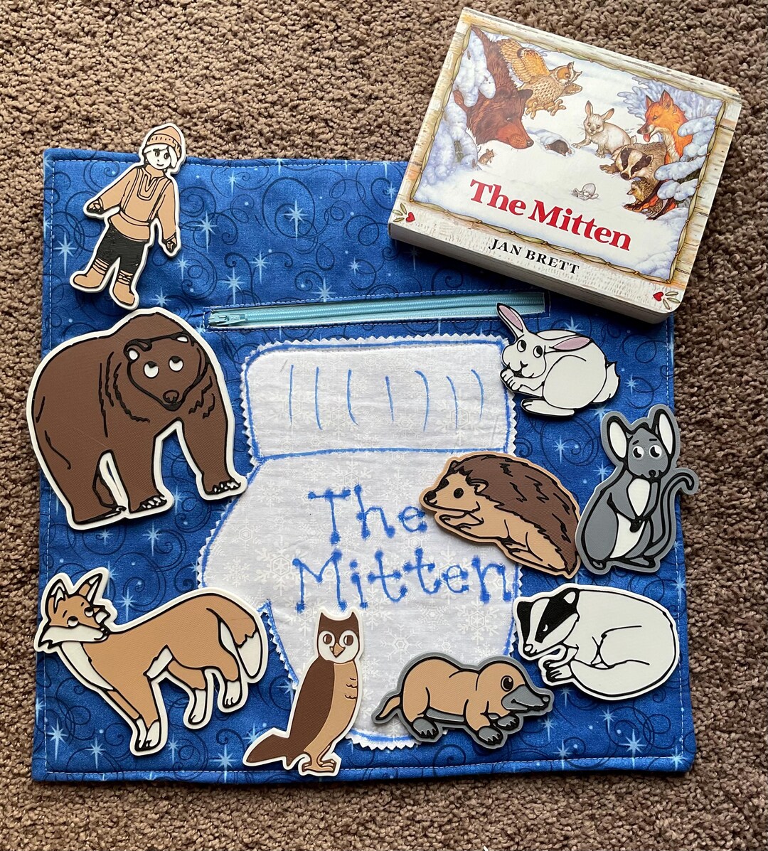 Read and Play Story Set: 'the Mitten' Storybook, 3D Printed Characters ...