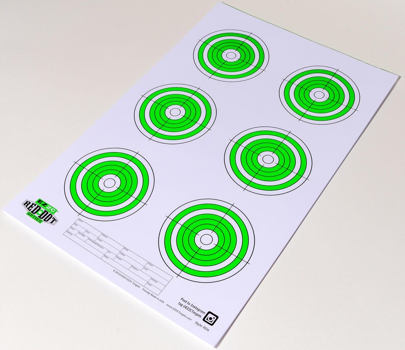 Red Dot Optics Style 6: Six 4' Bullseyes by EZ2C Targets | Paper ...