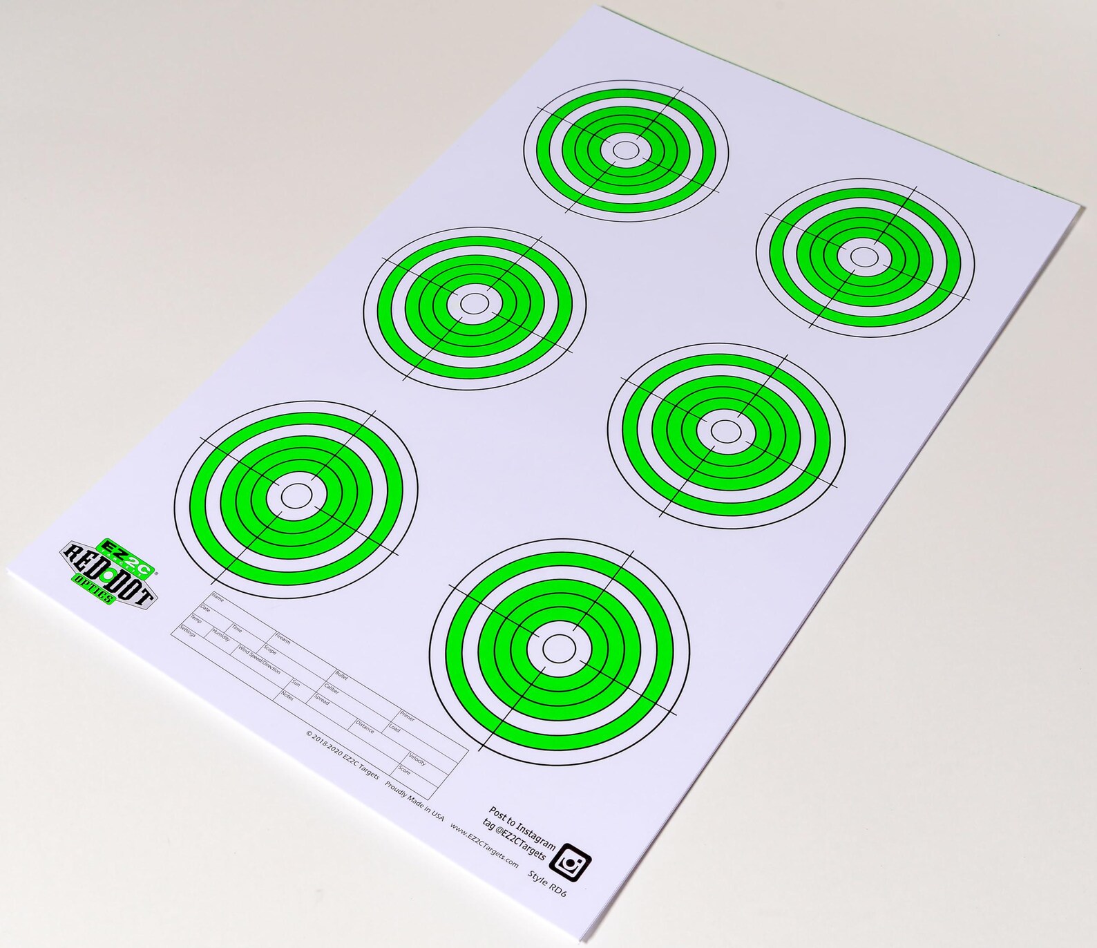 Red Dot Optics Style 6: Six 4' Bullseyes by EZ2C Targets | Paper ...