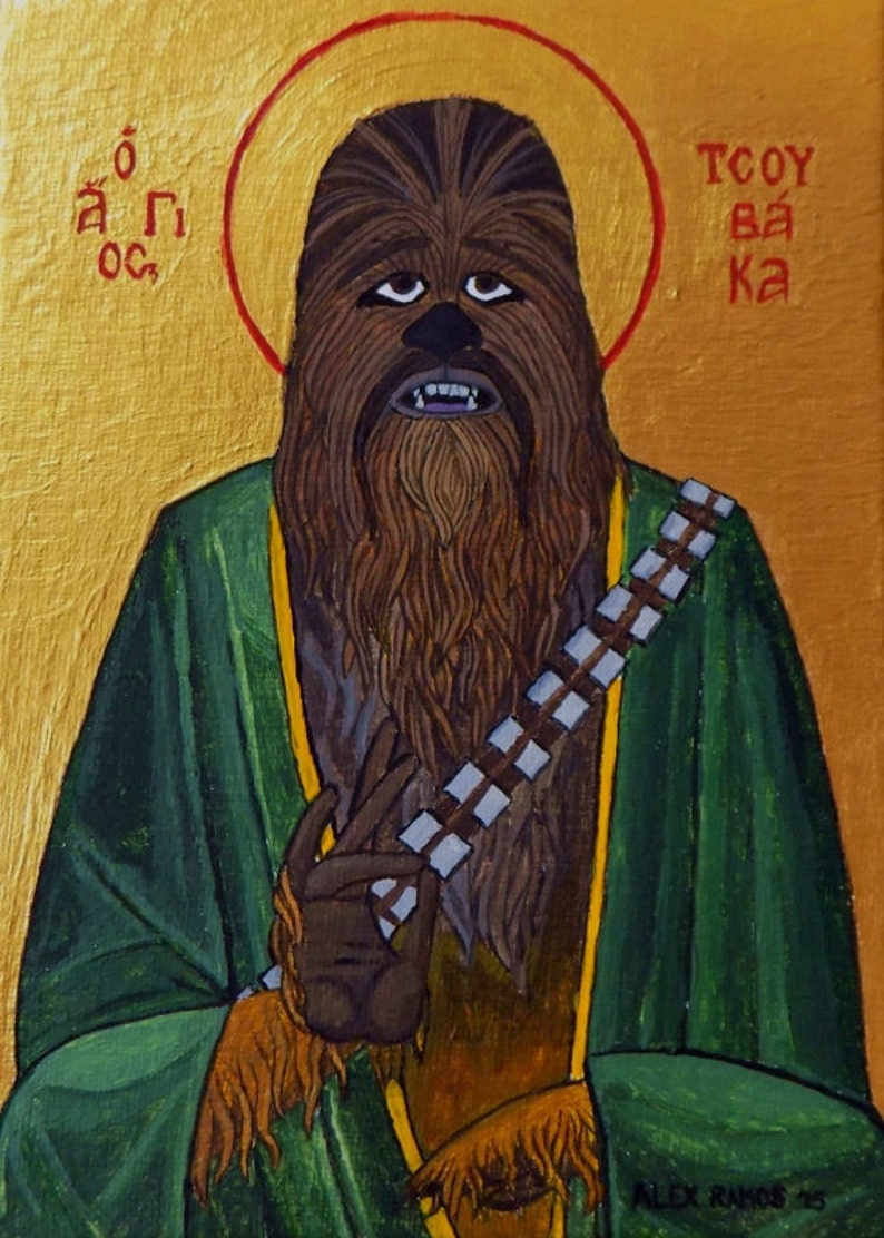 Saint Chewbacca Icon original Painting - Etsy UK