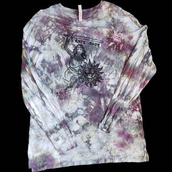 XL Kate Bush Sword Ice Dyed Long Sleeve T Shirt Grey Purple - Etsy
