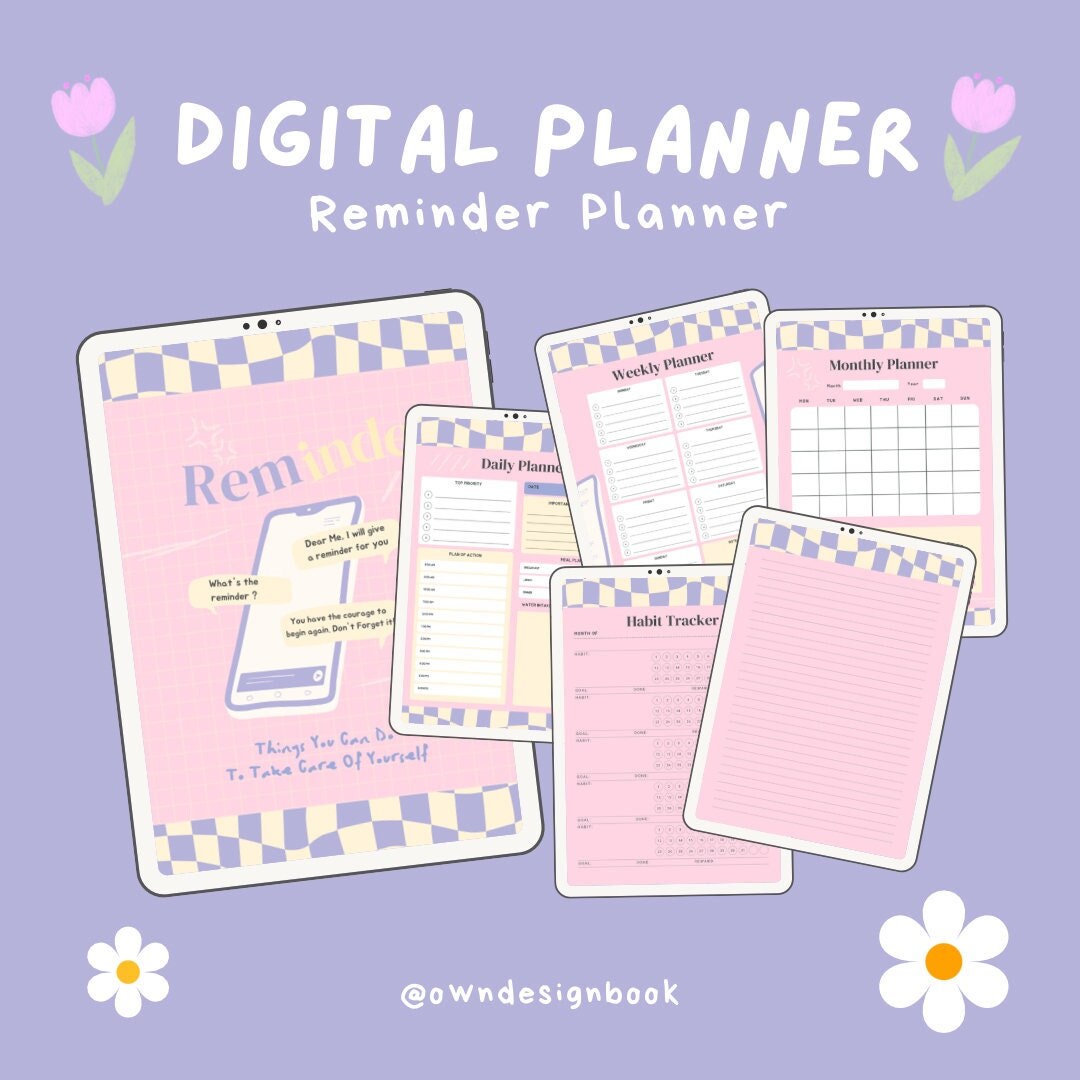 Cute Reminder Planner Printable Stationary Instant - Etsy