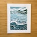 The Clouds in Washington | Linocut Reproduction Print | Puget Sound PNW ...