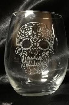 Custom Etched Skull Drinking Glasses - Etsy