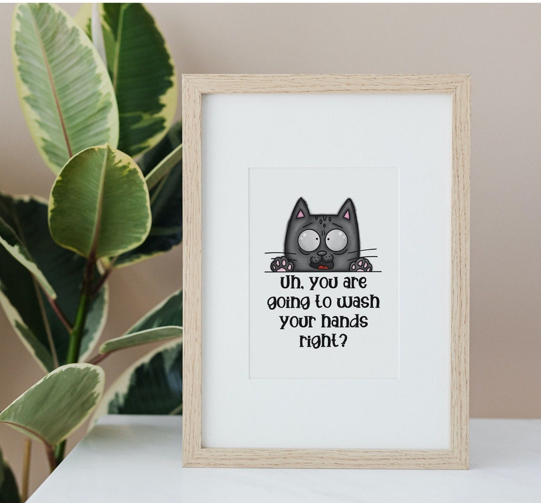 Wash Hands, Bathroom Print, Instant Download, Digital, Sink Decor ...