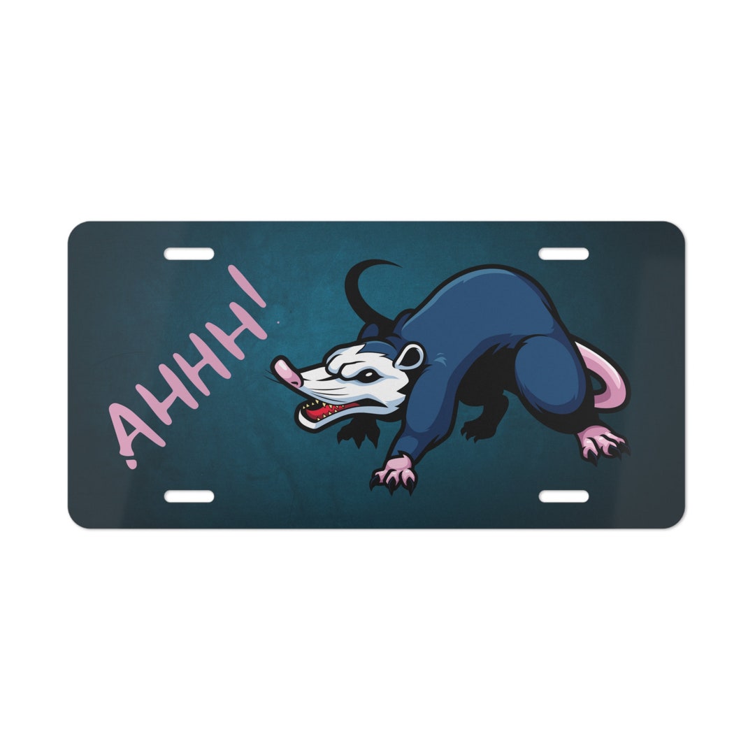 Funny Possum Screaming Possum Vanity License Plate - Etsy