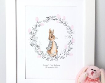 Fingerprint Tree Peter Rabbit Beatrix Potter Personalised Baby - Etsy