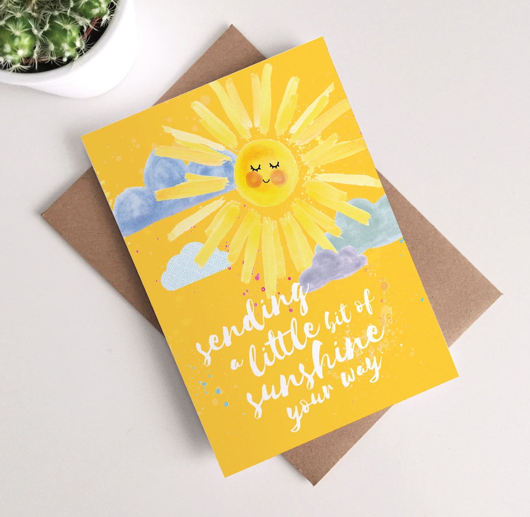 Sending Sunshine Card - Positive, Motivation, Cheer Up, Miss You, Cute ...