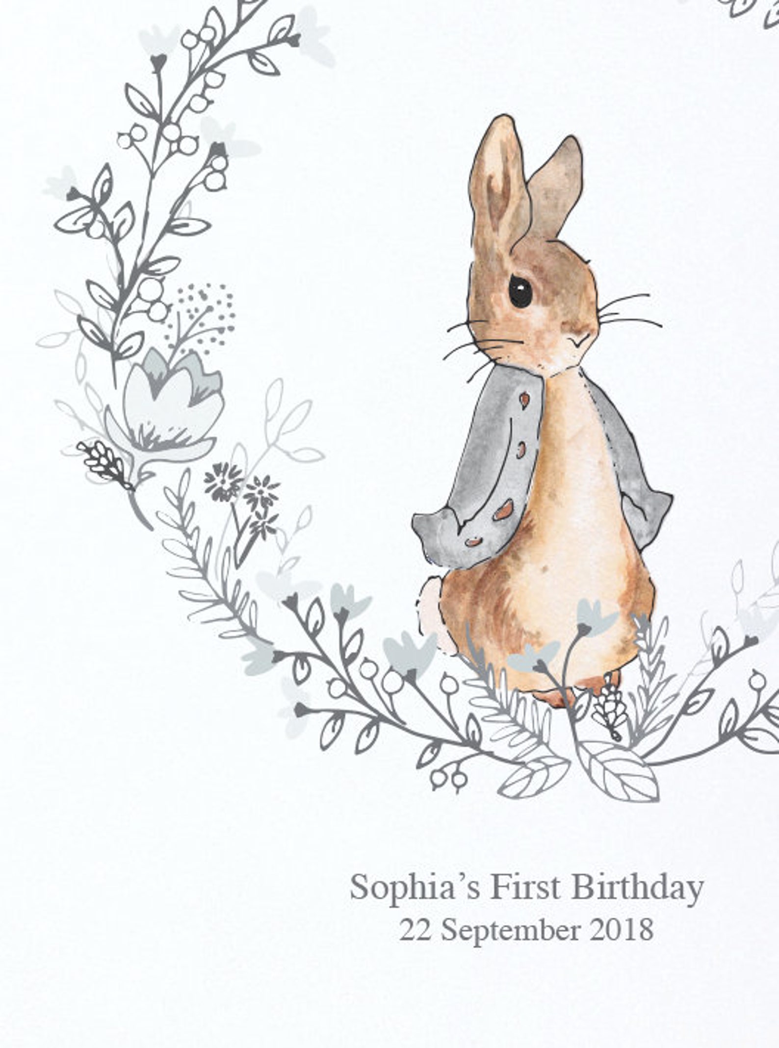 Peter Rabbit Baby Shower Personalised Fingerprint Guest Book | Etsy UK