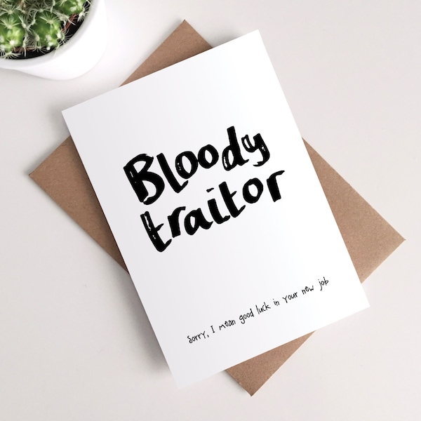 Traitor New Job Card - Etsy