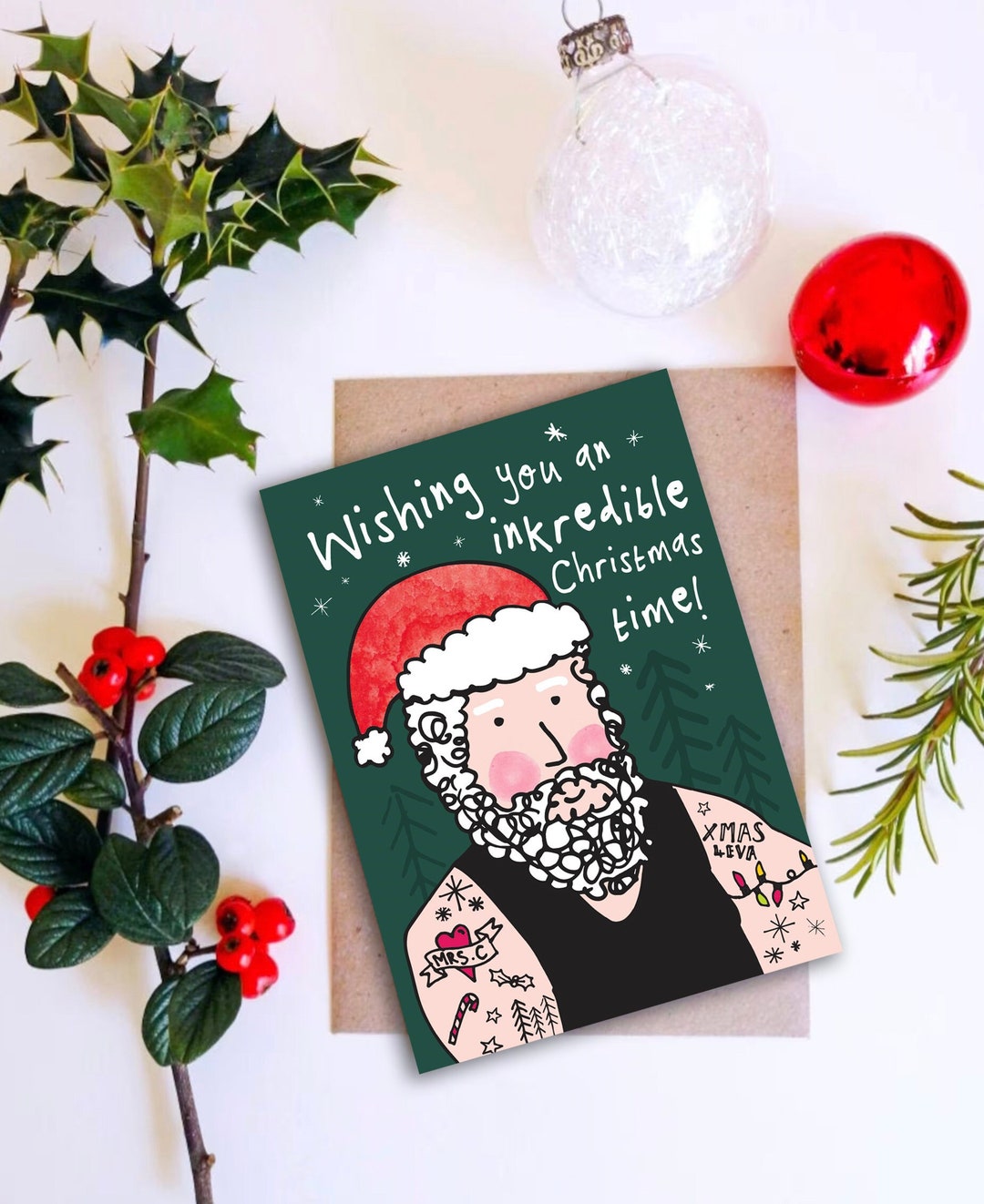 Tattoo Santa Funny Christmas Card Father Christmas, Tats, Tatts, Ink ...