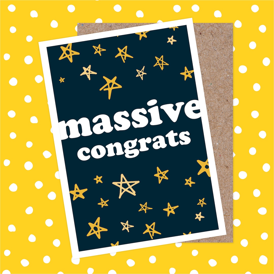 Congratulations Card - Massive Congrats, New Job, Good News, Positivity ...