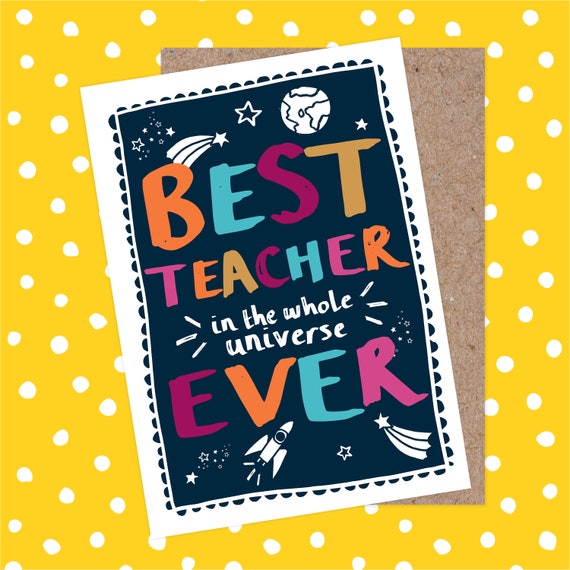 Thank You Teacher Best Teacher Ever Amazing Teacher Stars | Etsy