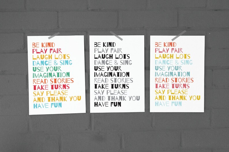 Personalised Play Room Rules Print Custom Nursery Bedroom - Etsy