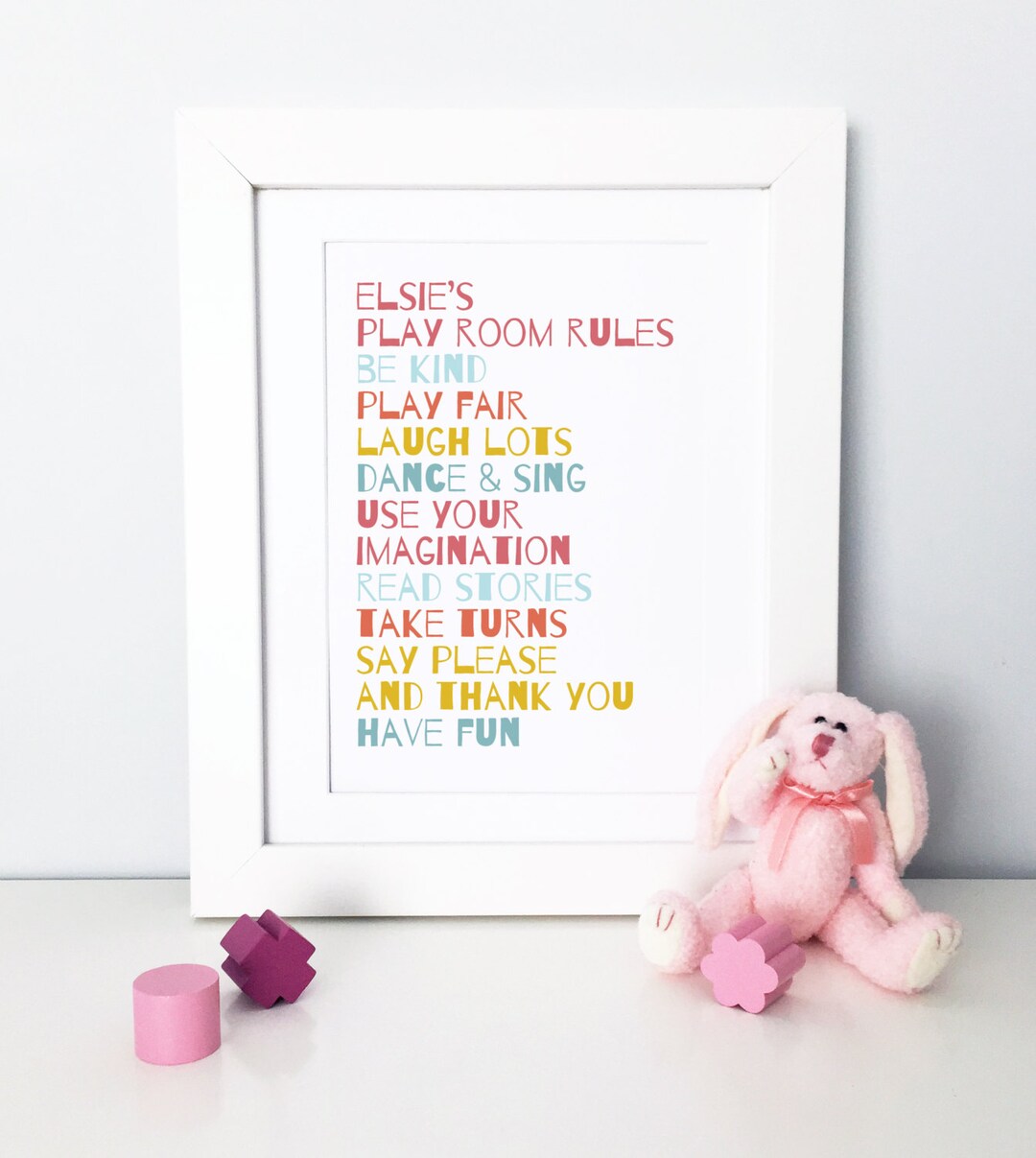 Personalised Play Room Rules Print Custom Nursery Bedroom Wall Art ...