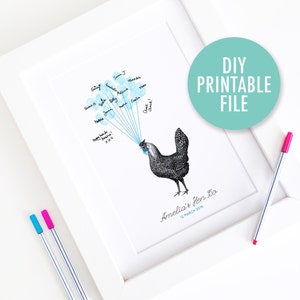 Personalised / Customised Hen Party Print - DIY Printable Vintage Hen ...