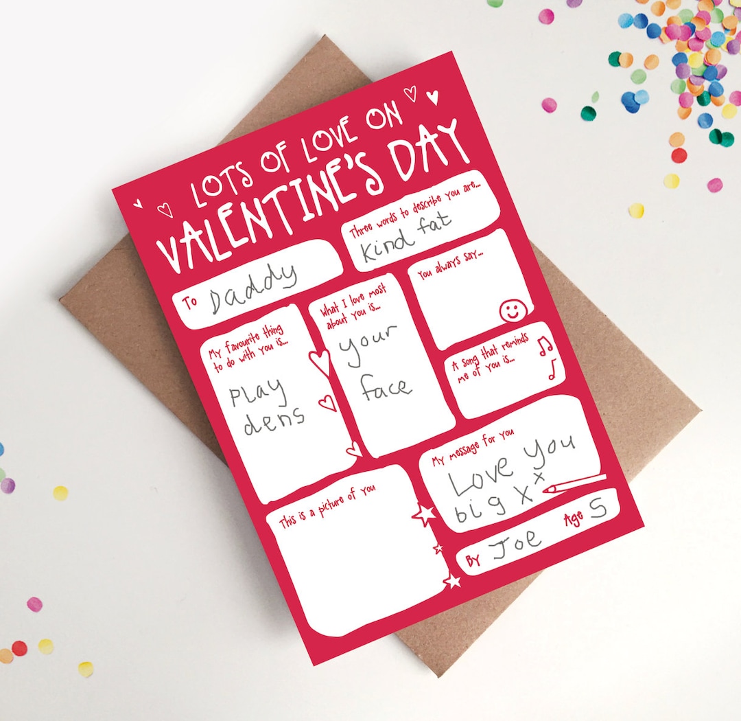 Valentines Card Fill in the Blanks - Best Friend BFF Grandad Nanny ...
