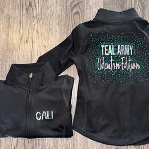 CUSTOM Rhinestone Warm up Jacket, Cheer Warm Ups, Cheer, Cheerleader ...