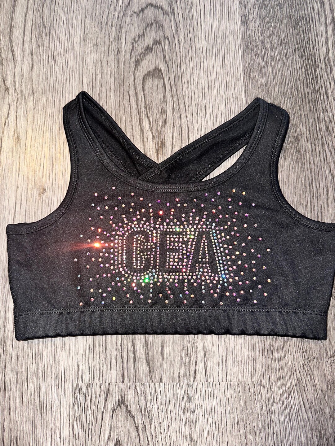 Rhinestone Sports Bra, CEA Sports Bra, Rhinestones, Cheer, Cheerleader ...