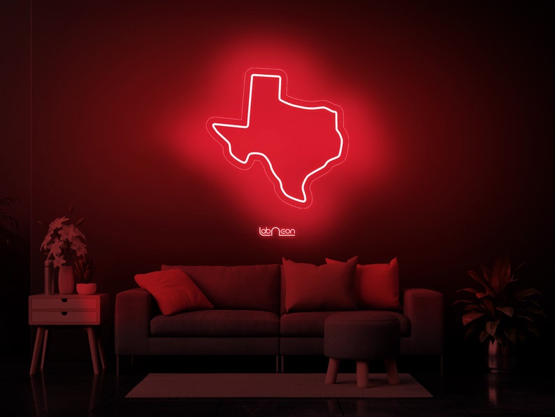 Texas LED Neon Sign State of Texas Neon Sign - Etsy