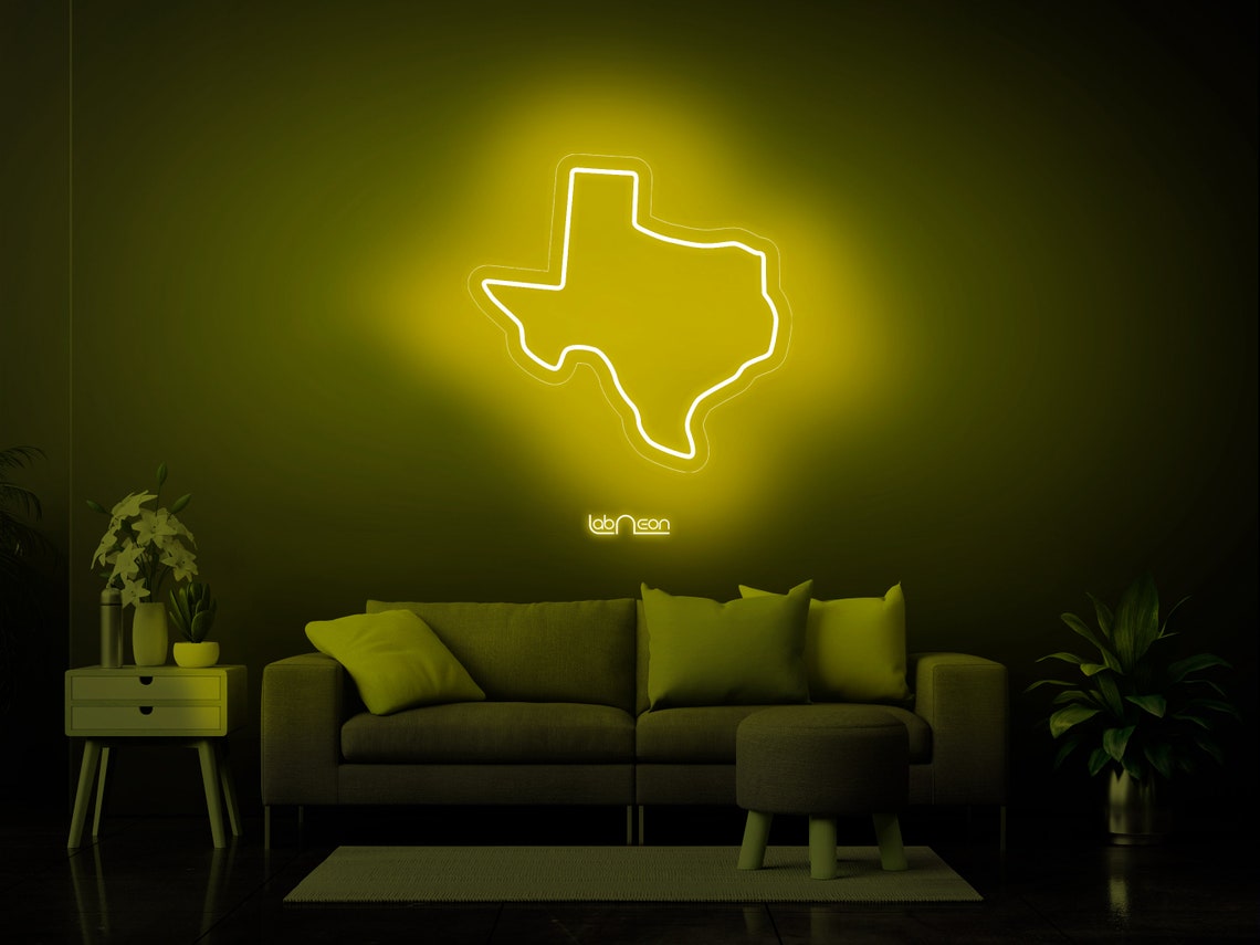 Texas LED Neon Sign State of Texas neon sign | Etsy