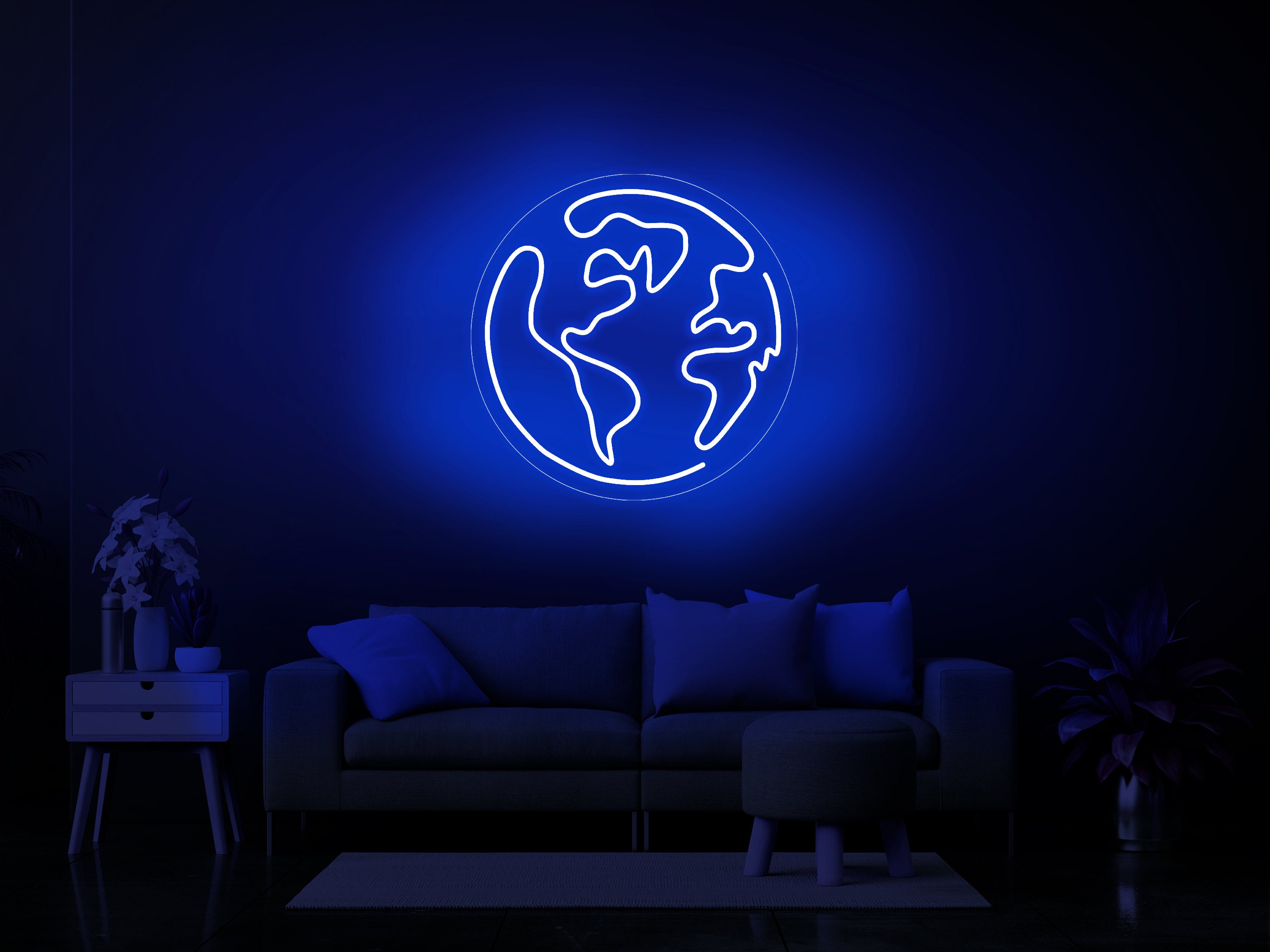 Earth Custom Neon Sign LED Neon Sign Earth LED Neon Sign | Etsy