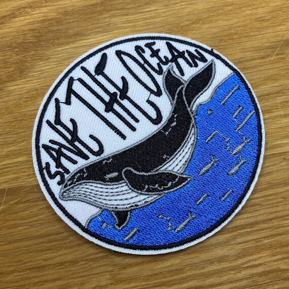 Save the Ocean Whale in the Sea Patch for Ironing 7.5 Cm - Etsy