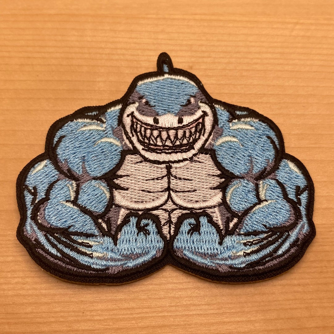 Bodybuilder Shark With Muscles as an Iron-on Patch - Etsy