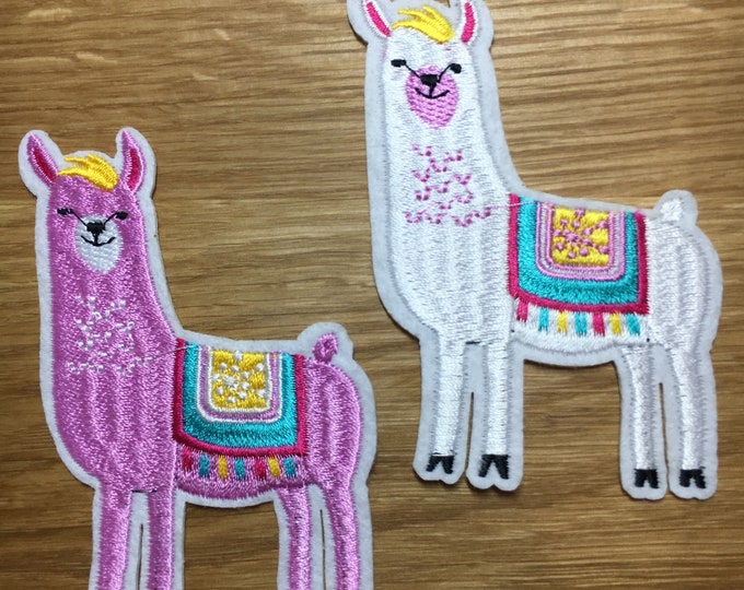 Lama Patch zum Aufbügeln 9cm x 6cm cooles Alpaka in rosa - Etsy.de
