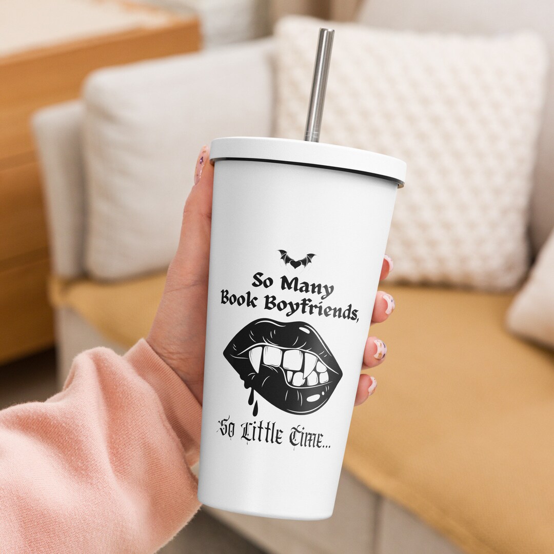 20oz Gothic Lips Book Boyfriends Insulated Tumbler With Straw ...