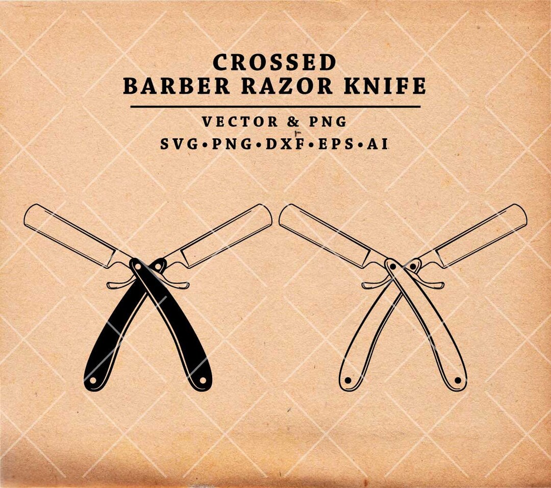 Razor SVG Cut Files - Crossed Barber Razor SVG, Straight Razor Logo SVG ...