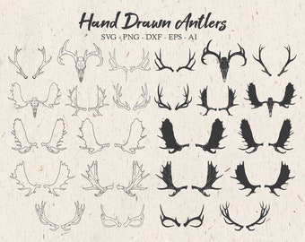 Deer Antlers. Svg Png Eps Dxf Cut Files. - Etsy
