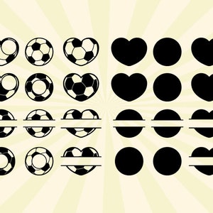 Soccer Football SVG Monogram Frame, Football Soccer SVG Cut Files ...